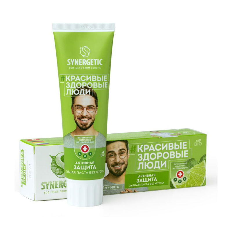 Synergetic Натуральная зубная паста Активная защита 100 г 1 шт - купить ...