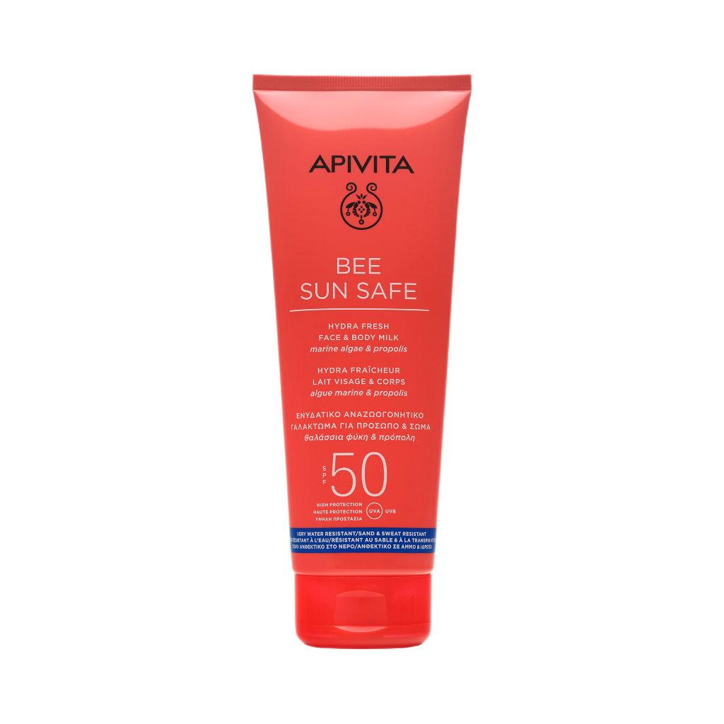 Apivita Bee Sun Safe Солнцезащитное молочко для лица и тела увлажняющее