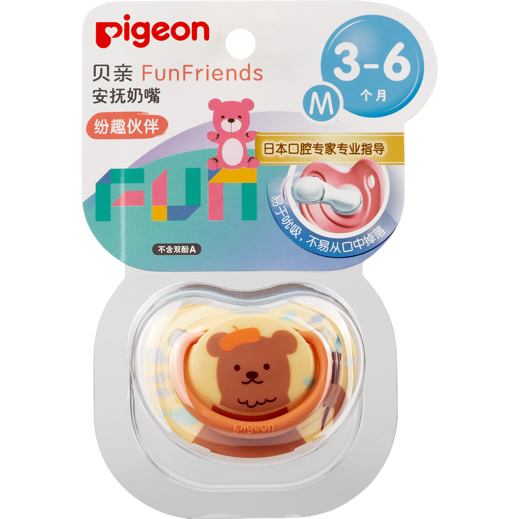 Pigeon Пустышка FunFriends Мишка силиконовая 3+ мес р M 1 шт - купить ...